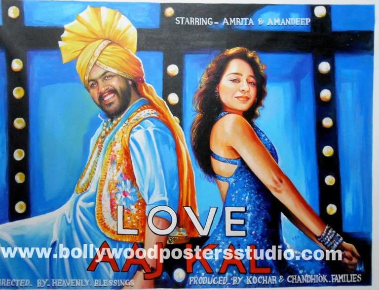 Hand Painted Custom Bollywood Posters - Oil Canvas portrait