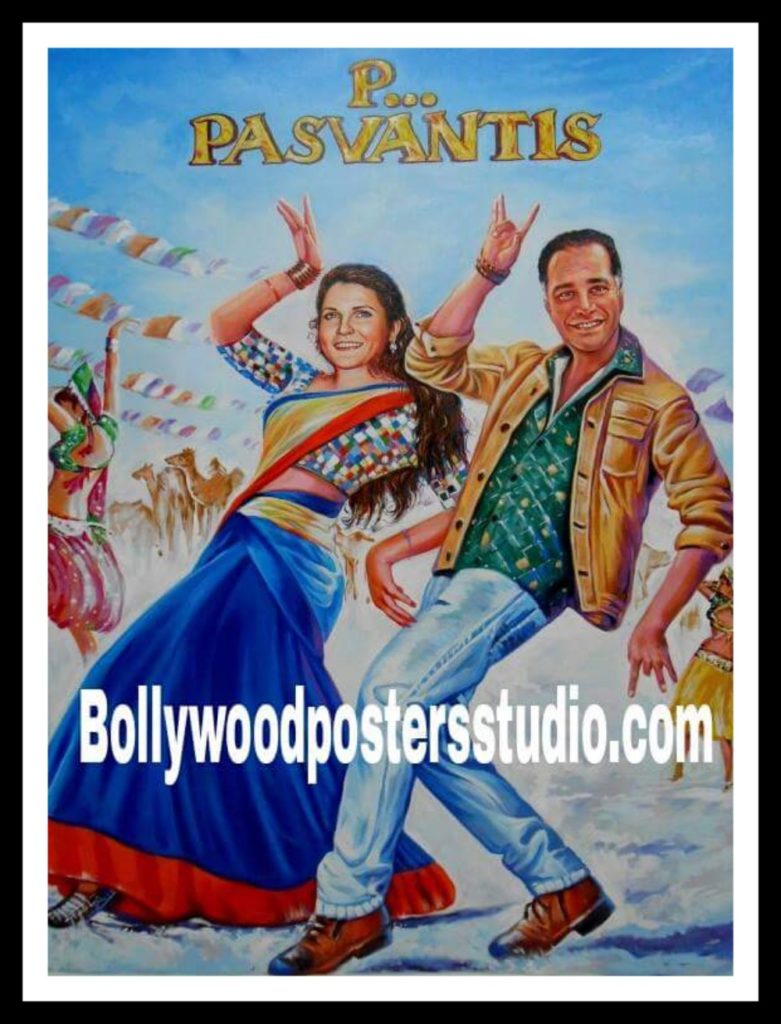 Hand painted bollywood poster artists - Oil Canvas portrait