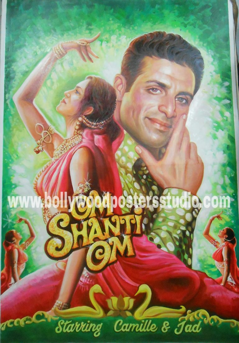 Bollywood style wedding invitation card - Oil Canvas portrait
